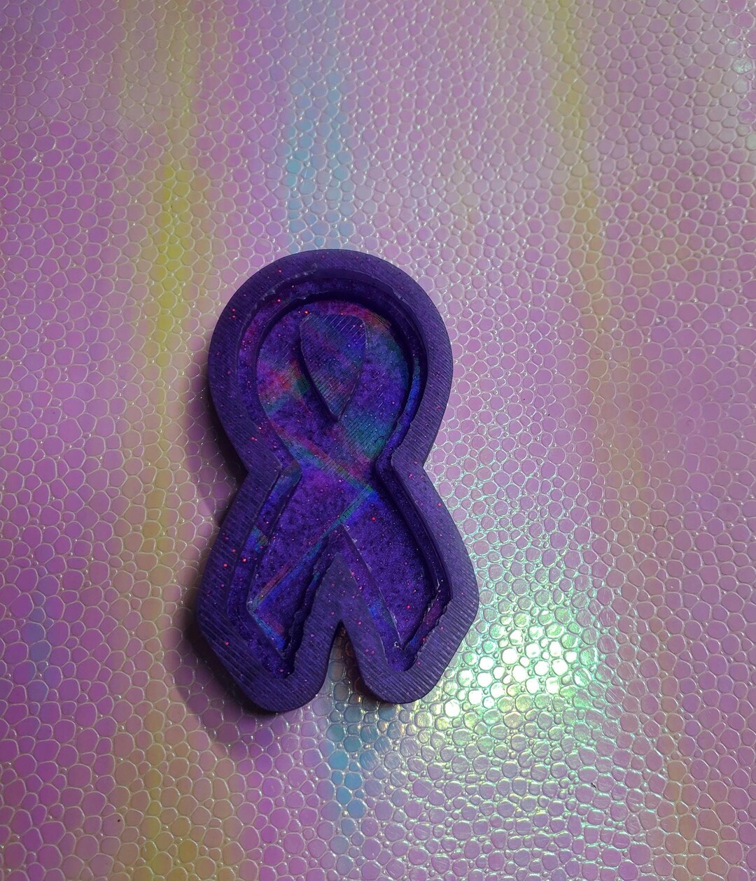 3D Holographic Awareness Ribbon Mold, Badge Reel Mold, Silicone Mold ...