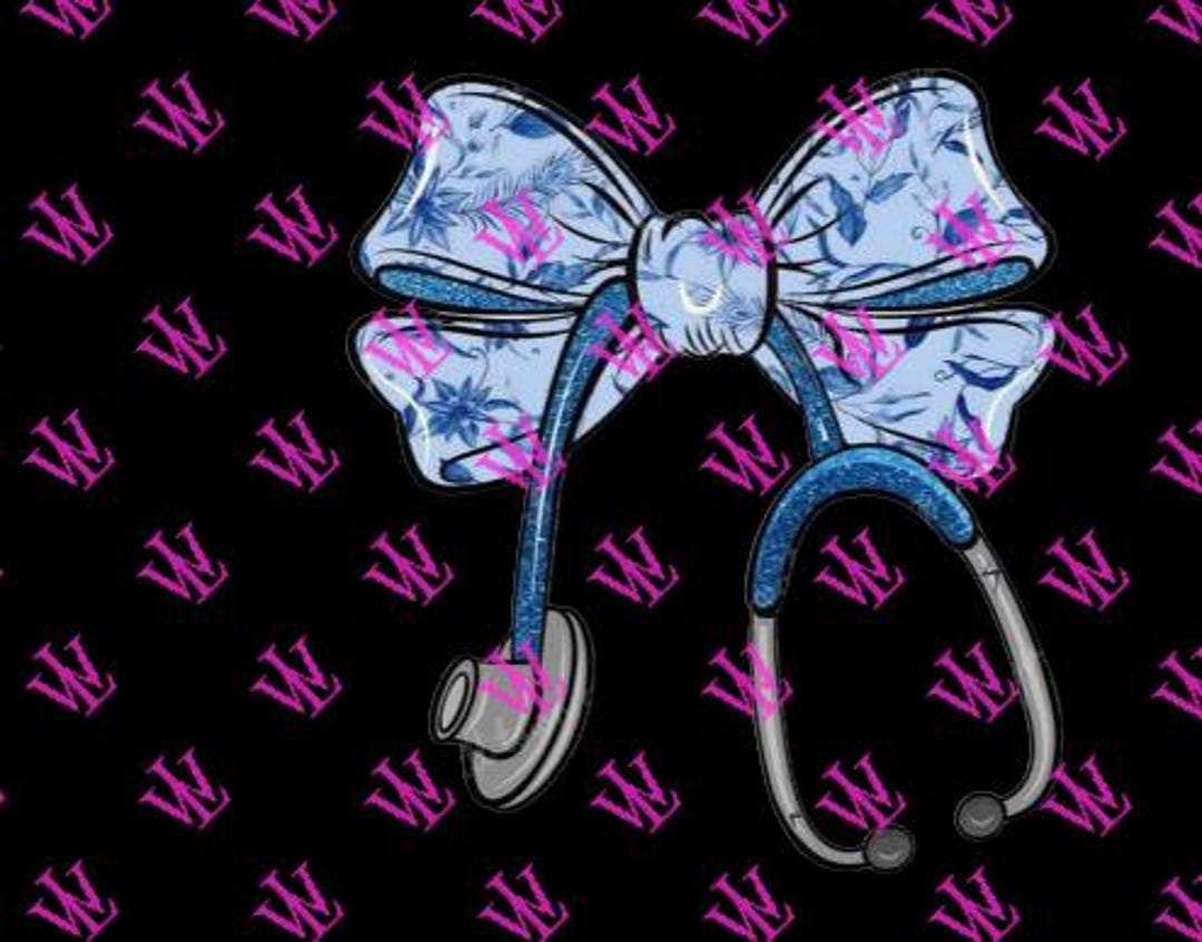 Stethoscope Bow Acrylic Blank With Decal, Acrylic Blank With Decal ...