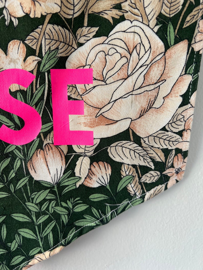 La Vie En Rose - Vintage Reworked Floral Roses Fabric Wall Hanging ...