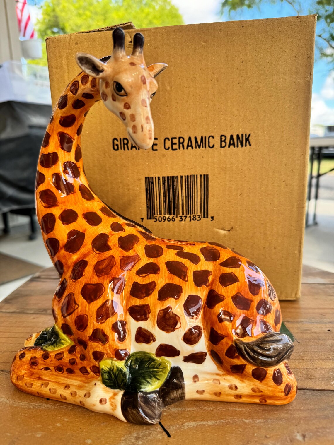 Ceramic Giraffe Coin Bank Hand Painted 10 Tall - Etsy