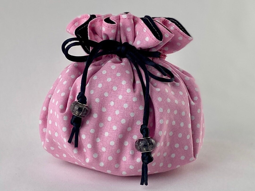 Pink Drawstring Jewelry Pouch - Etsy