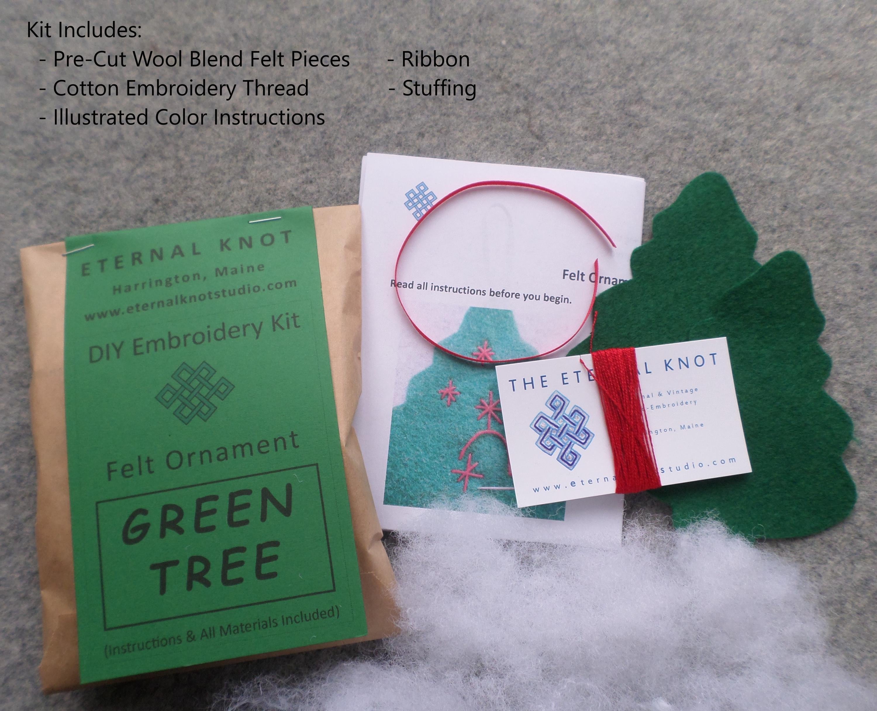 DIY Felt Tree Ornament Kit, Easy Embroidery Sewing Craft for Beginners ...