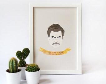 Ron Swanson Print · PRINTABLE WALL ART · Parks & Recreation Minimal ...