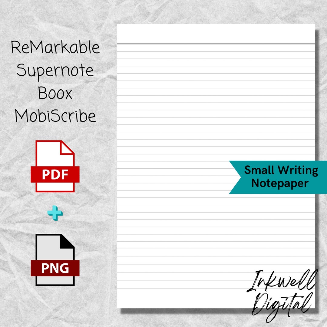 Eink Notepaper: Small Handwriting, No Margin (PDF & PNG Digital ...