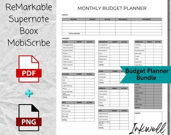 Undated Monthly Planner Bundle - Serif Font - for Supernote, Remarkable ...