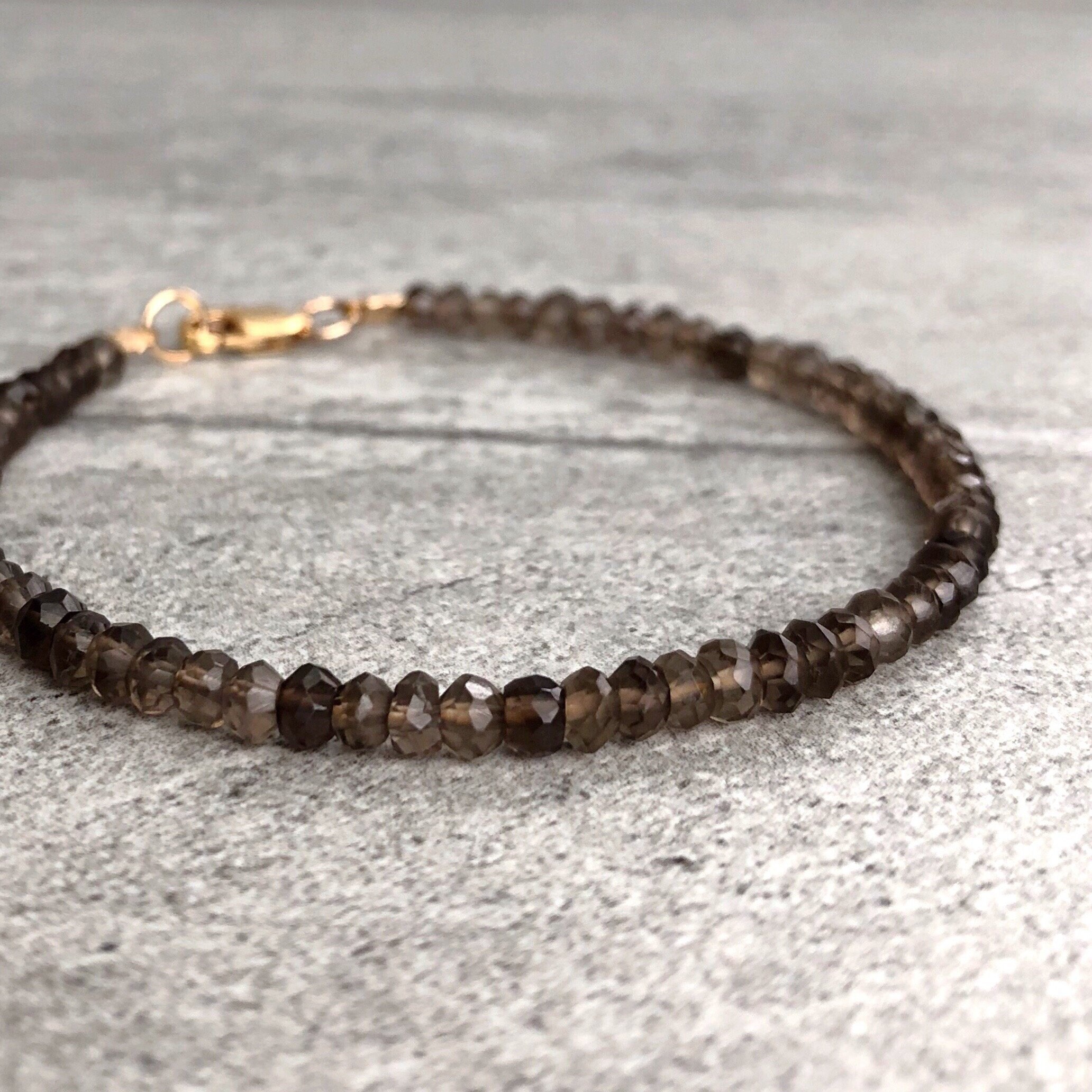 Smoky Quartz Bracelet Custom 5 6 7 8 9 inch Bracelet for | Etsy