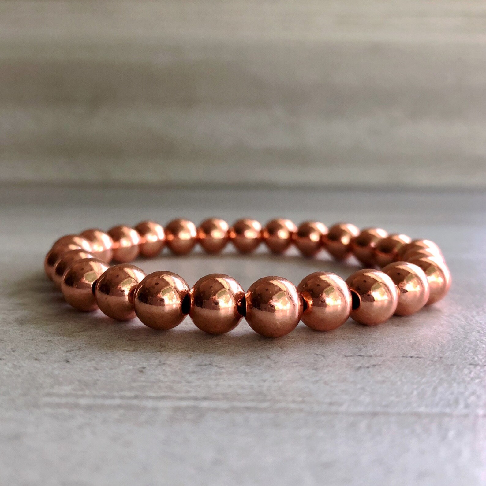 Copper Beaded Bracelet Stretch Bracelet for Women Men - Etsy