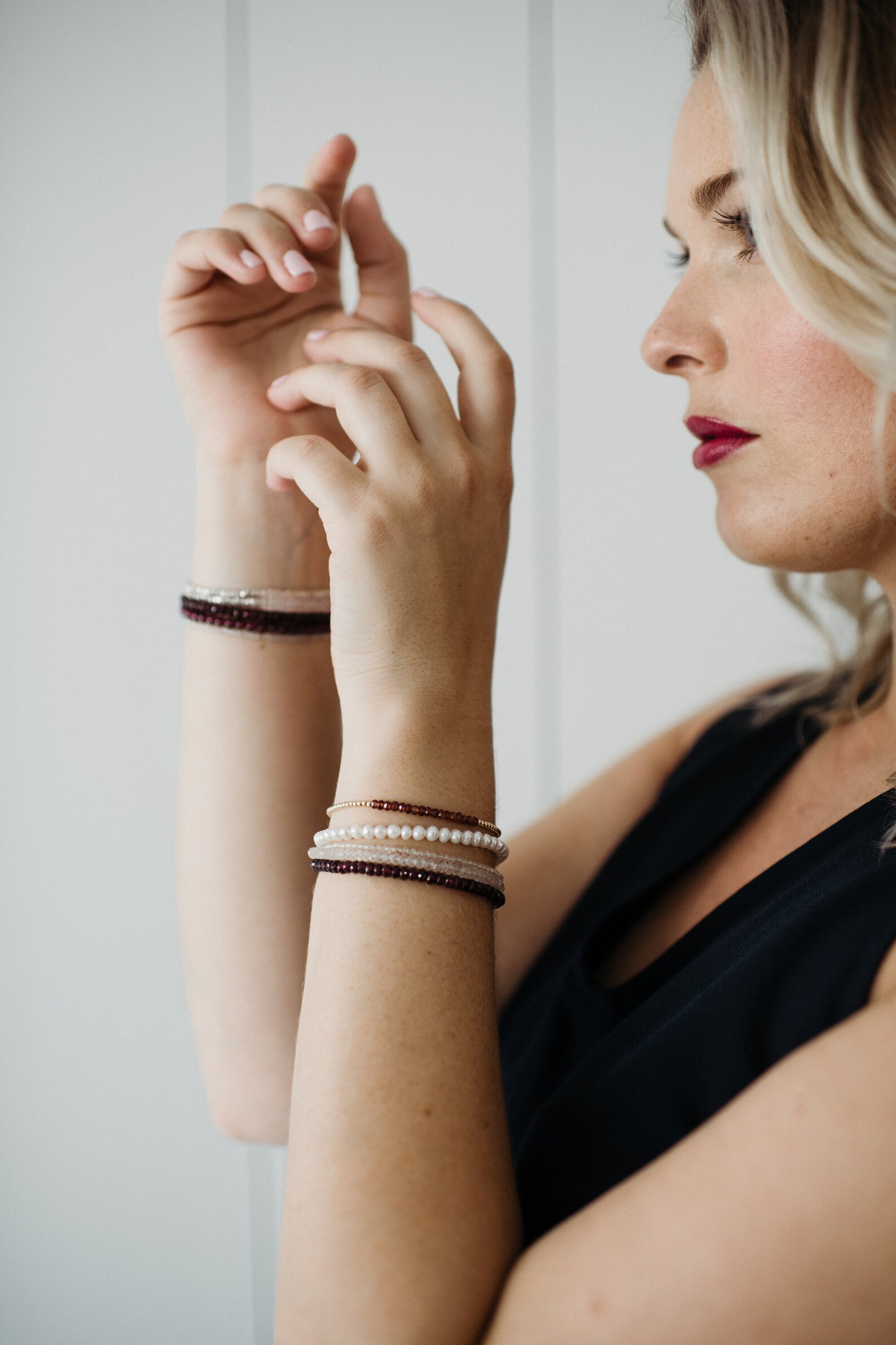 Adjustable Bracelet | Garnet Bracelet With Sterling Silver Extender ...