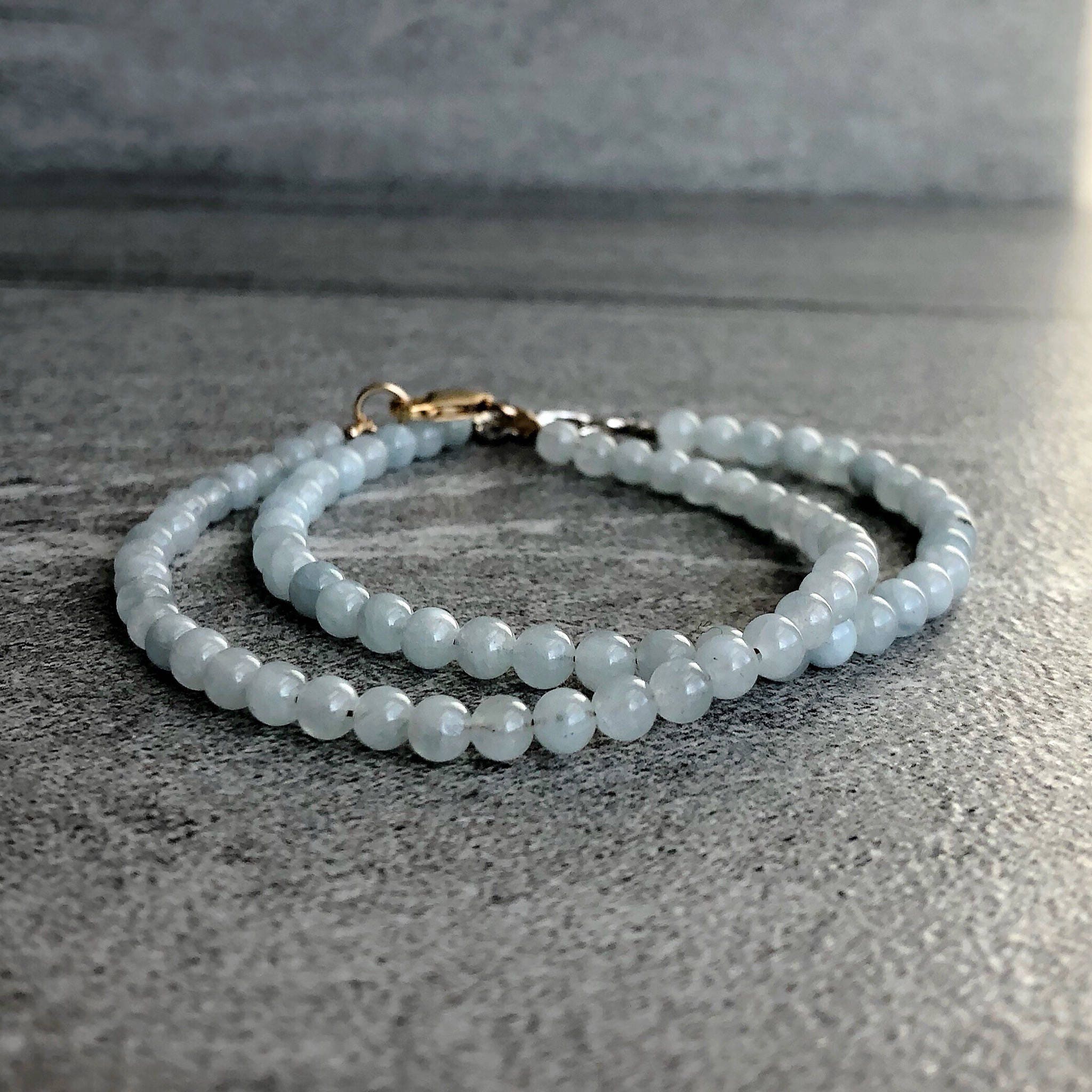 Genuine Aquamarine Bracelet | March Birthstone Jewelry for Women, Men ...