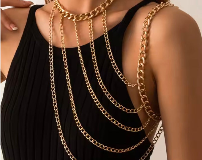 Shoulder Chain Choker - Etsy