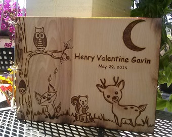 Personalized hand engraved blank baby book | Etsy