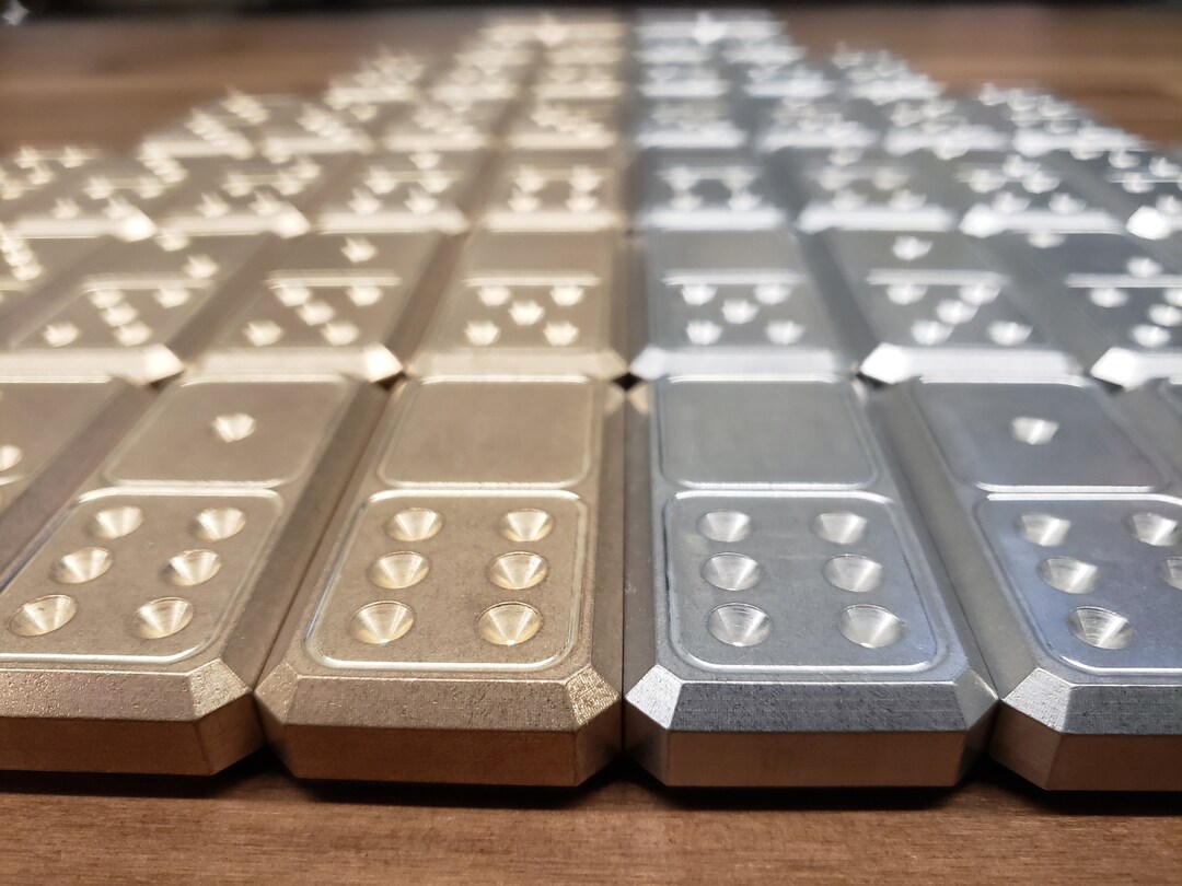 Double Six Tournament Dominoes, CNC Machined Metal, Stainless Steel ...