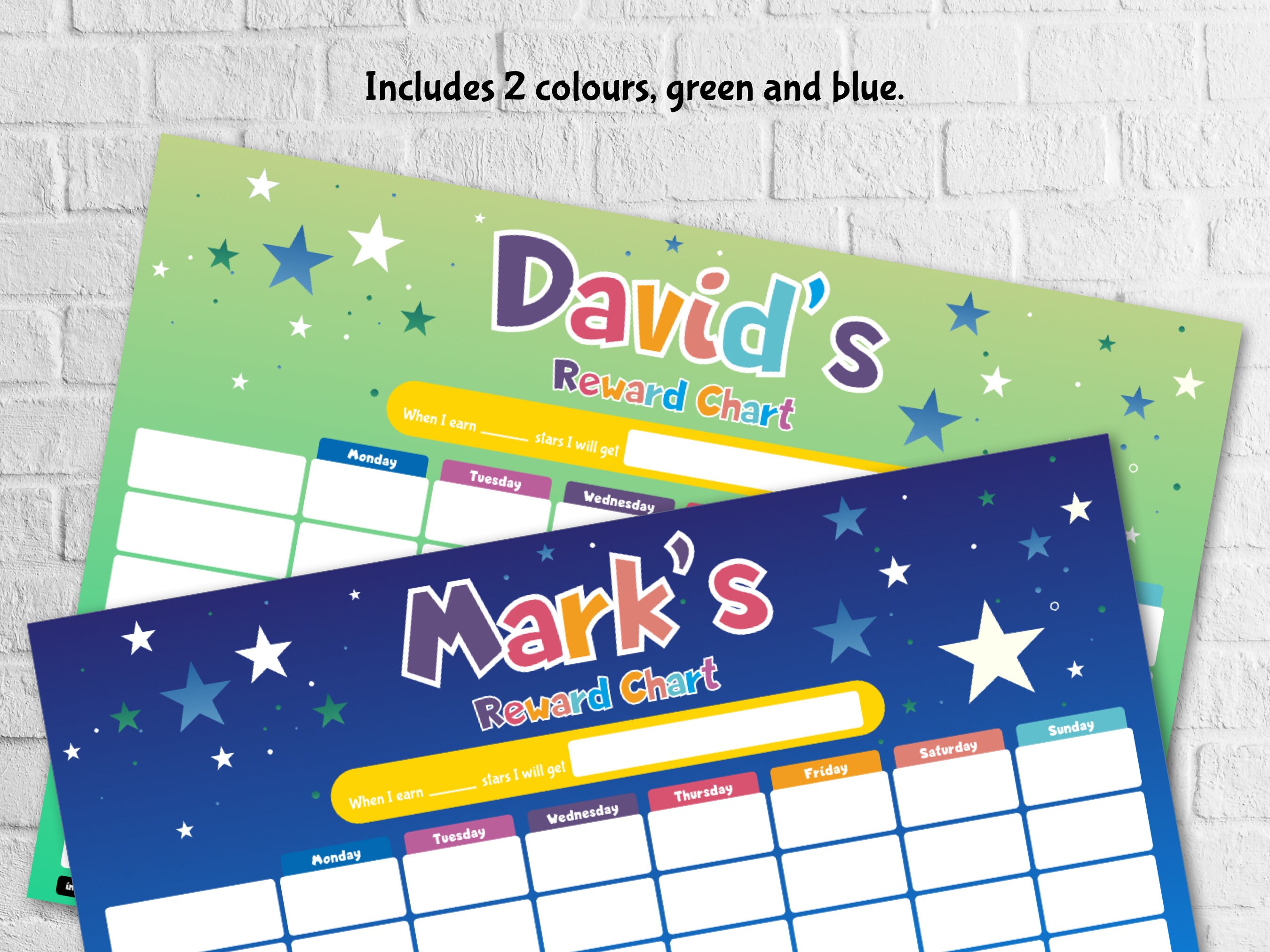 Boys Personalised Reward Chart Template - Etsy UK