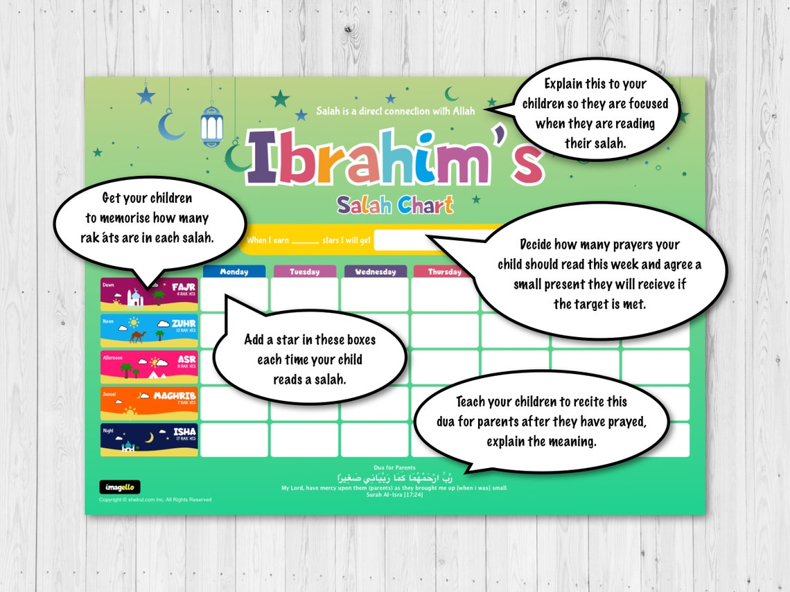 Muslim Boys Prayer Chart, Salah Tracker Printable, Prayer Chart for ...