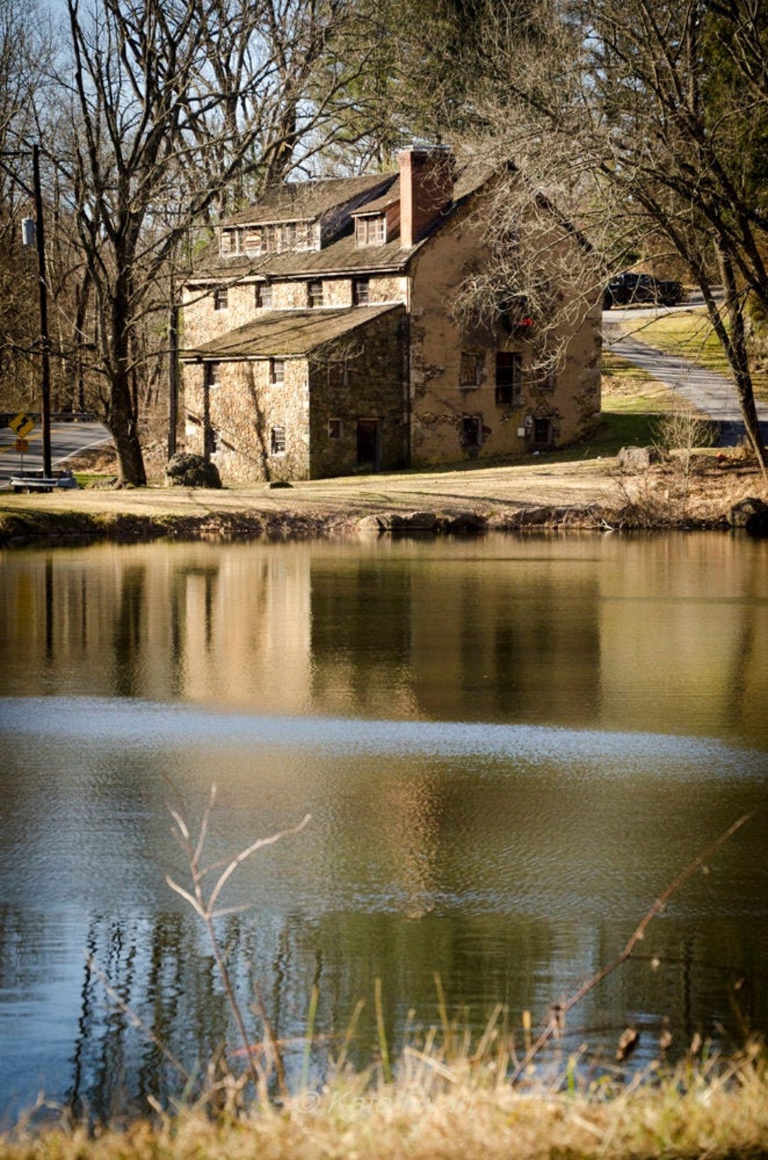 Old Farmhouse Wall Art, Vertical Orientation, Winter Landscape, Rustic ...