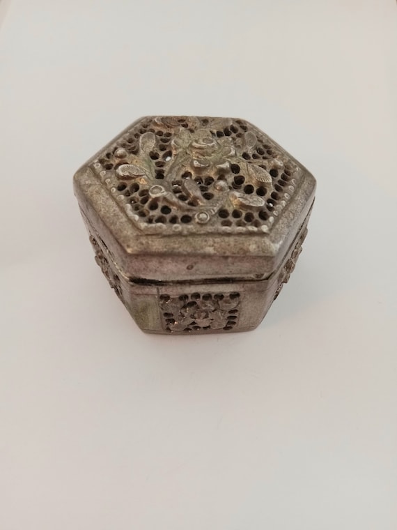 Vintage hinged trinket box - Gem