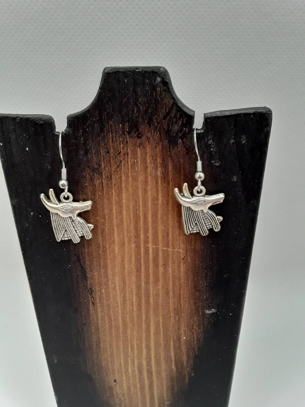 Egyptian Anubis Head Earrings, Silver Plated, Nickel Free Earrings ...