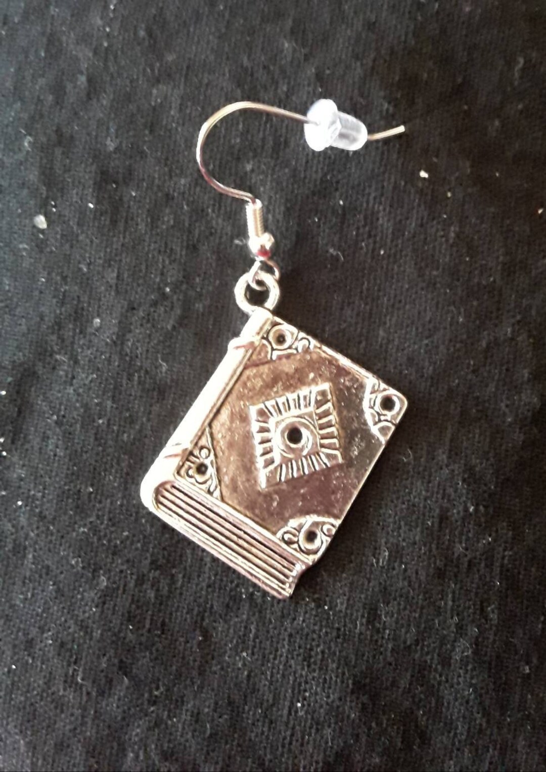 Spellbook Earring Wiccan Spellbook Men's Earring Silver - Etsy