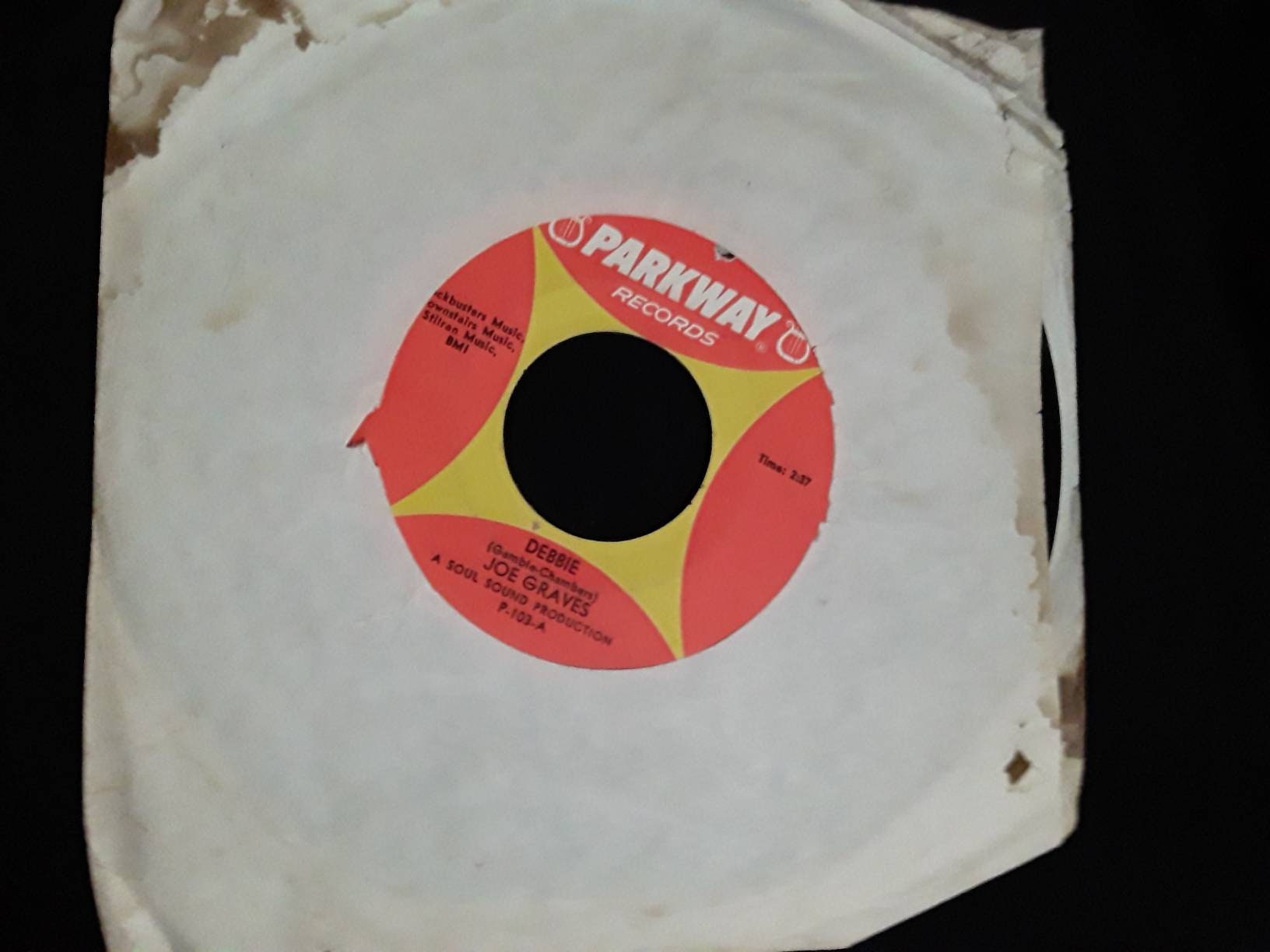 Parkway Records Vinyl Record, 1966 Joe Graves Singles, Old Vinyl Record ...