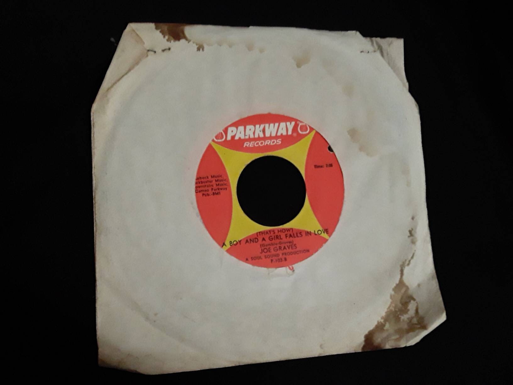 Parkway Records Vinyl Record, 1966 Joe Graves Singles, Old Vinyl Record ...