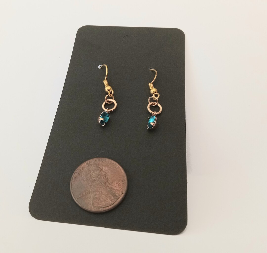 Teal Blue Faux Gem Art Deco Style Earrings - Etsy