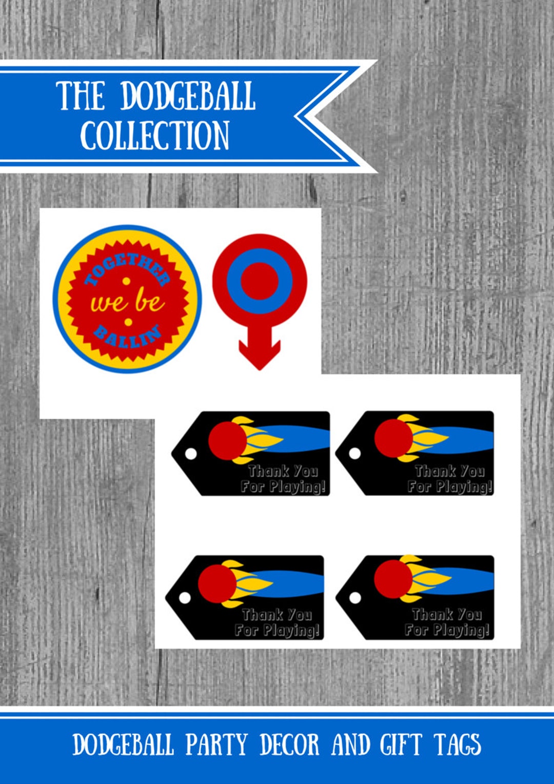 Printable Dodgeball Birthday Party Gift Tags and Decor: Dodgeball Theme ...