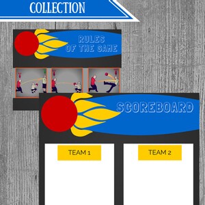 Printable Dodgeball Birthday Party Signs: Rules and Scoreboard ...