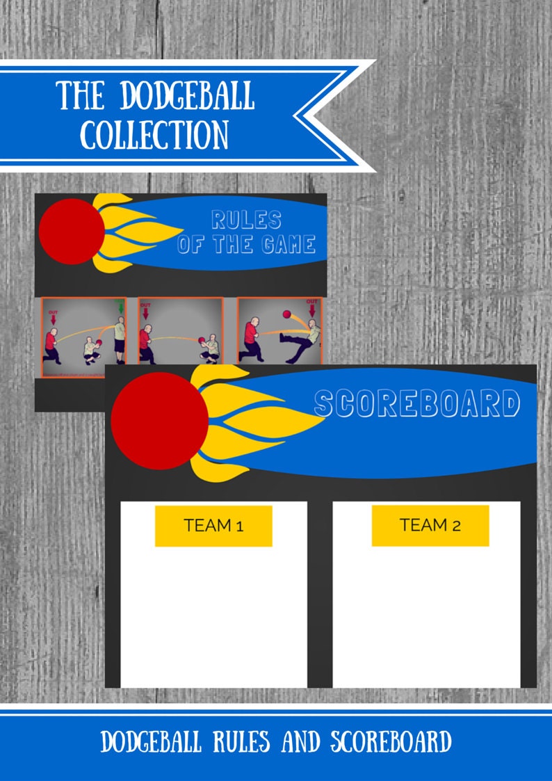 Printable Dodgeball Birthday Party Signs: Rules and Scoreboard ...