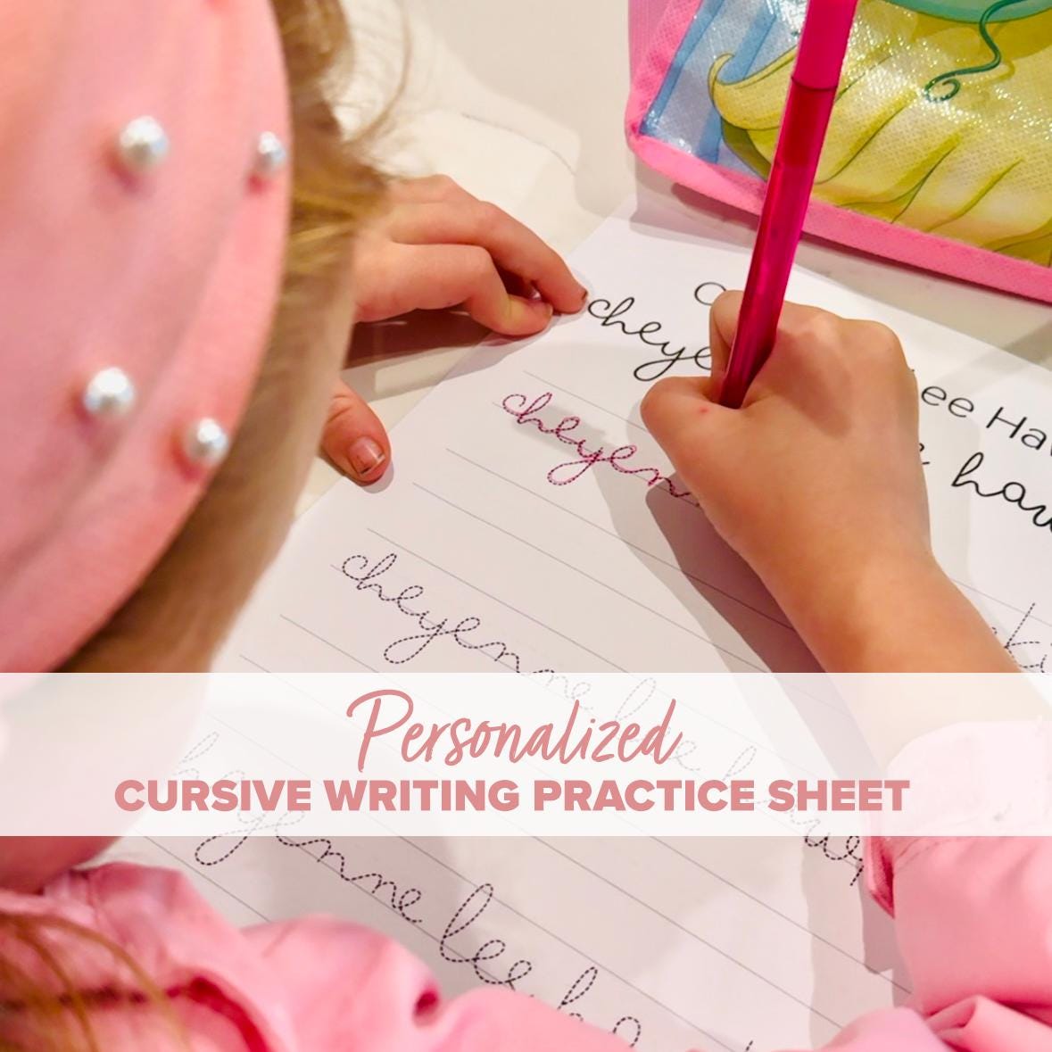 Personalized Cursive Writing Practice Sheet for Kids | Print at Home ...
