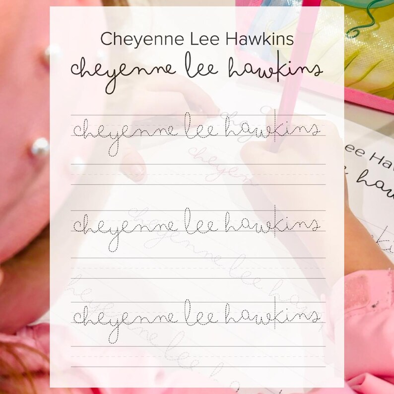 Personalized Cursive Writing Practice Sheet for Kids | Print at Home ...