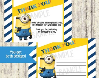 Minion thank you | Etsy