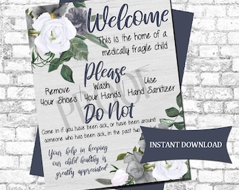 Medically Fragile Child Sign - Etsy