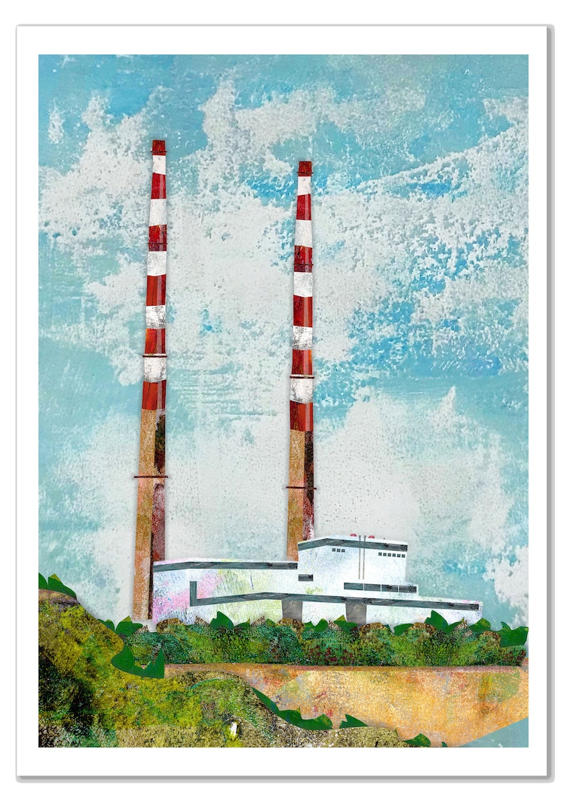 Poolbeg Chimneys / the Pigeon House, Dublin, Ireland, Art Print - Etsy ...