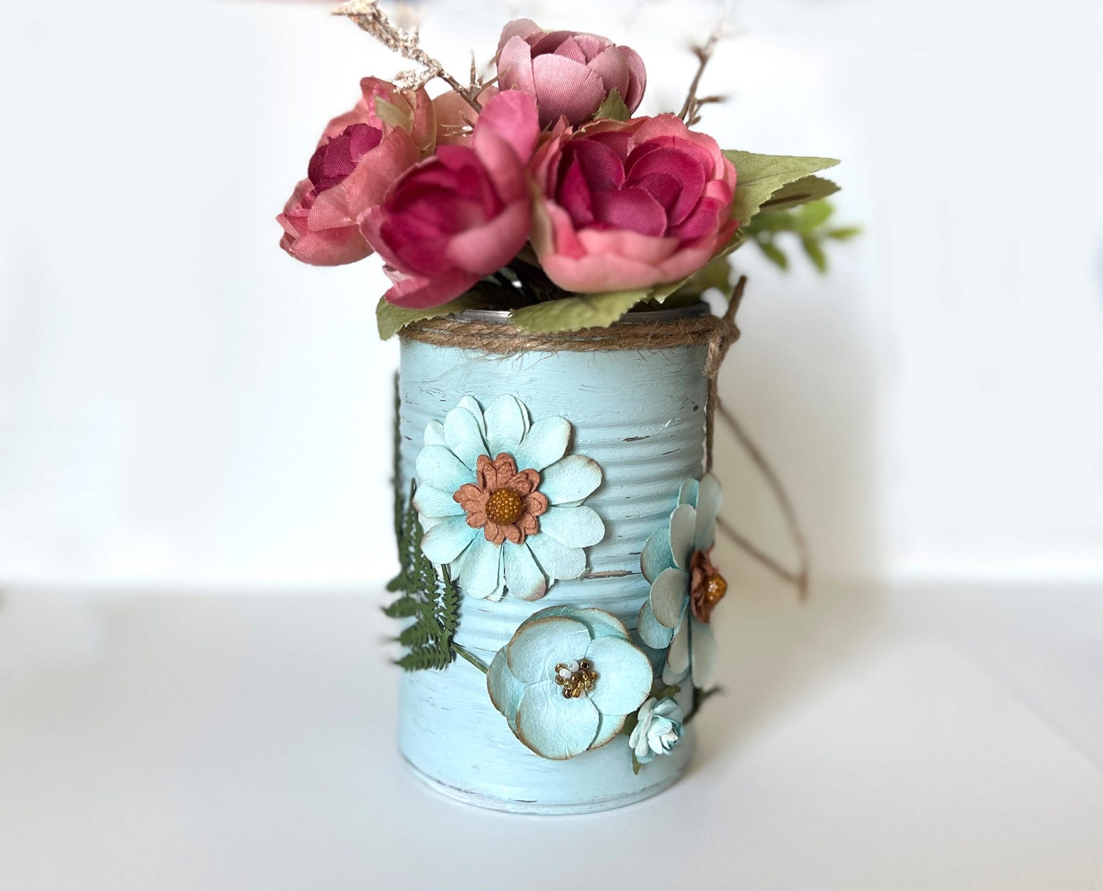Upcycled Art Decoupage Tin Cans - Unique Decor - Boho Chic - French ...