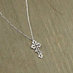 Orthodox Budded Cross - Handcut 925 Sterling Silver Pendant, Necklace ...