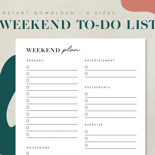 Weekend to Do List - Etsy
