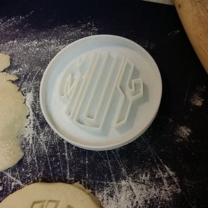 Custom Monogram Circle Cookie Cutter Personalized Initials Birthday ...