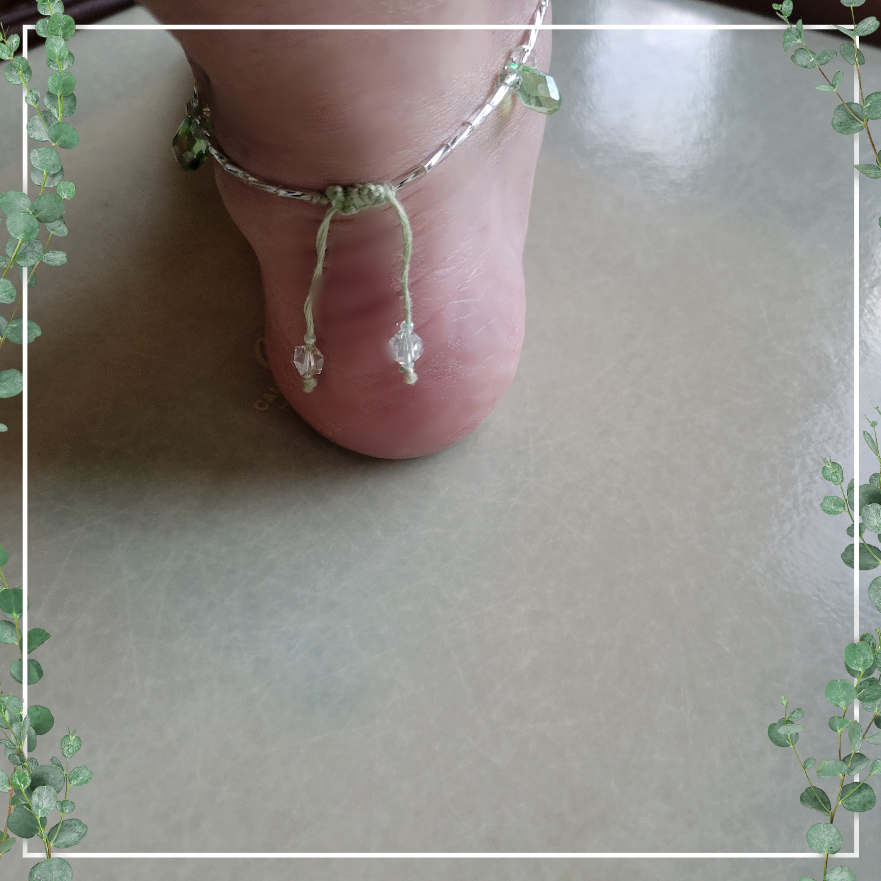 Lime Green Crystal Barefoot Sandals: Beaded Beach Wedding Foot Jewelry ...