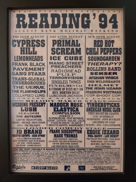 Reading Festival 1994 Line-up Cypress Hill Primal Scream - Etsy UK