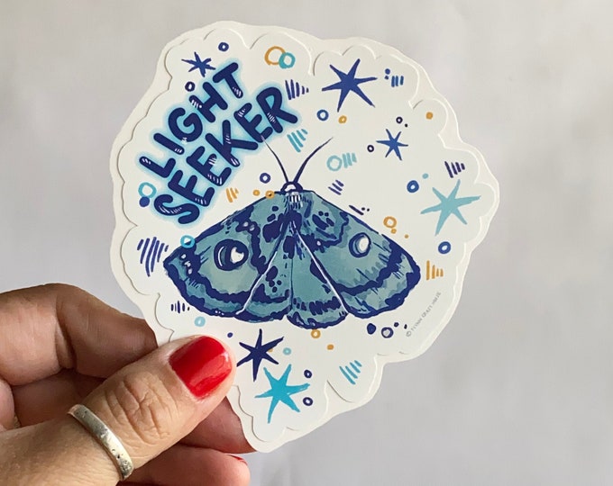 Light Seeker | 4" Vinyl Sticker Decal | Waterproof Weatherproof | Moths ...