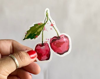 Cherries Stickers One Inch Round Seals - Etsy