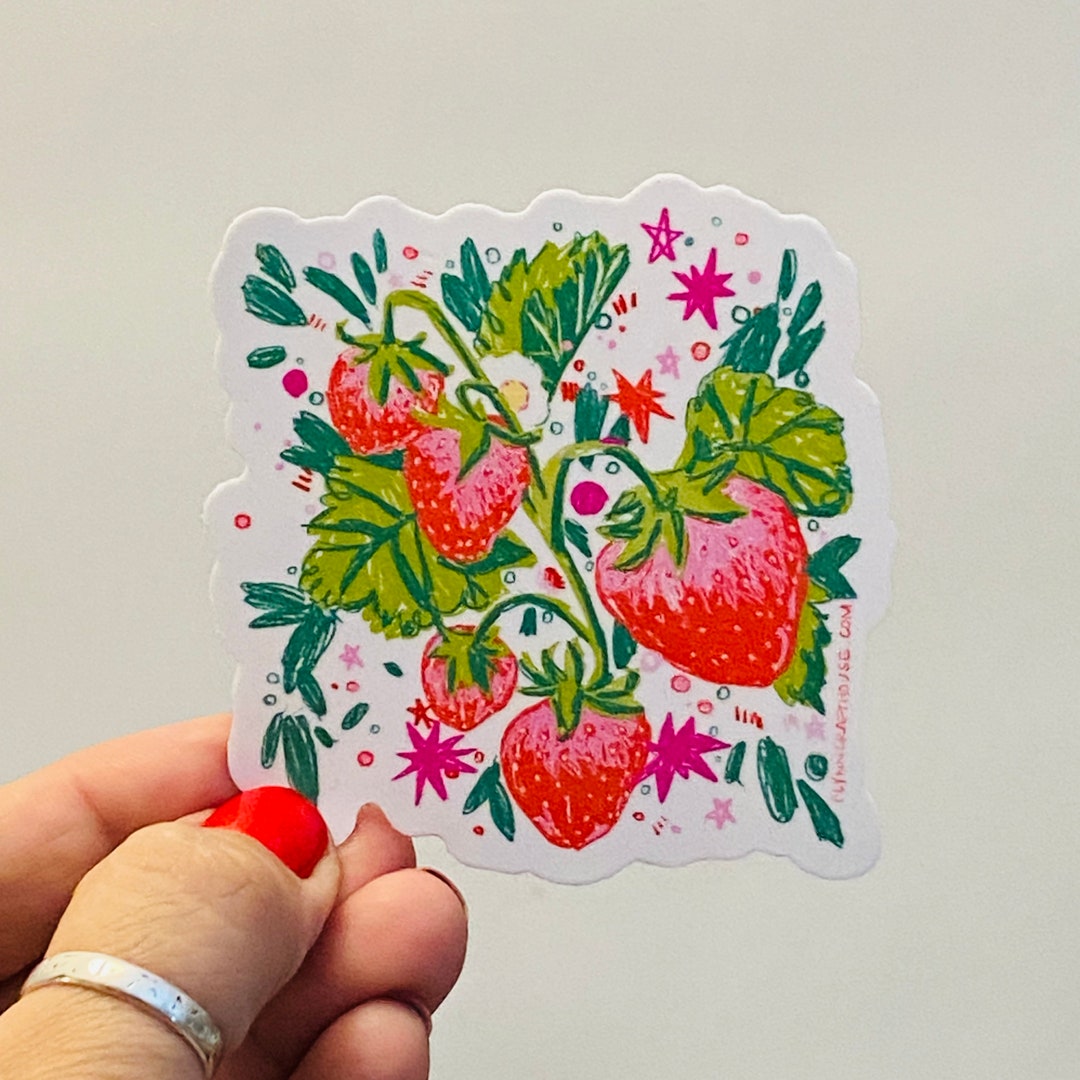 Wild Strawberry 3 Glossy Vinyl Sticker Decal Waterproof Weatherproof ...