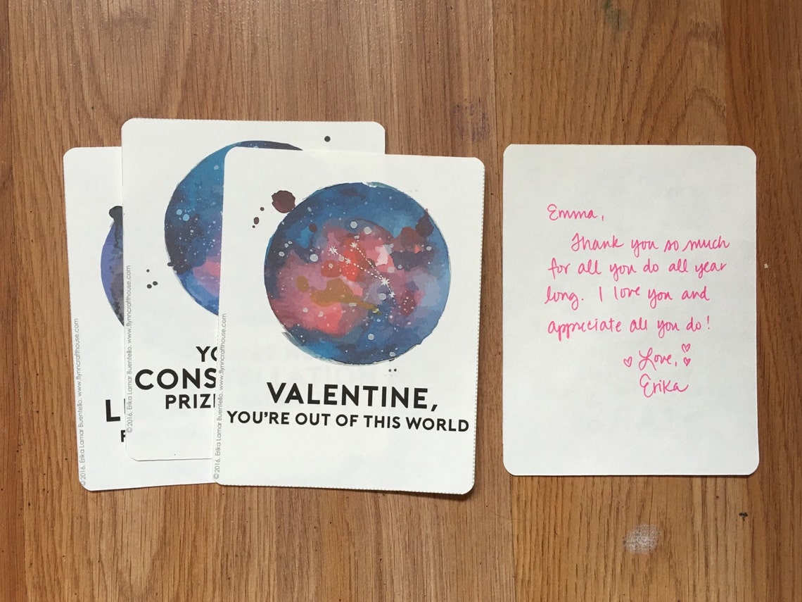 Astronomy Space Valentines Printable Cards Digital Download - Etsy