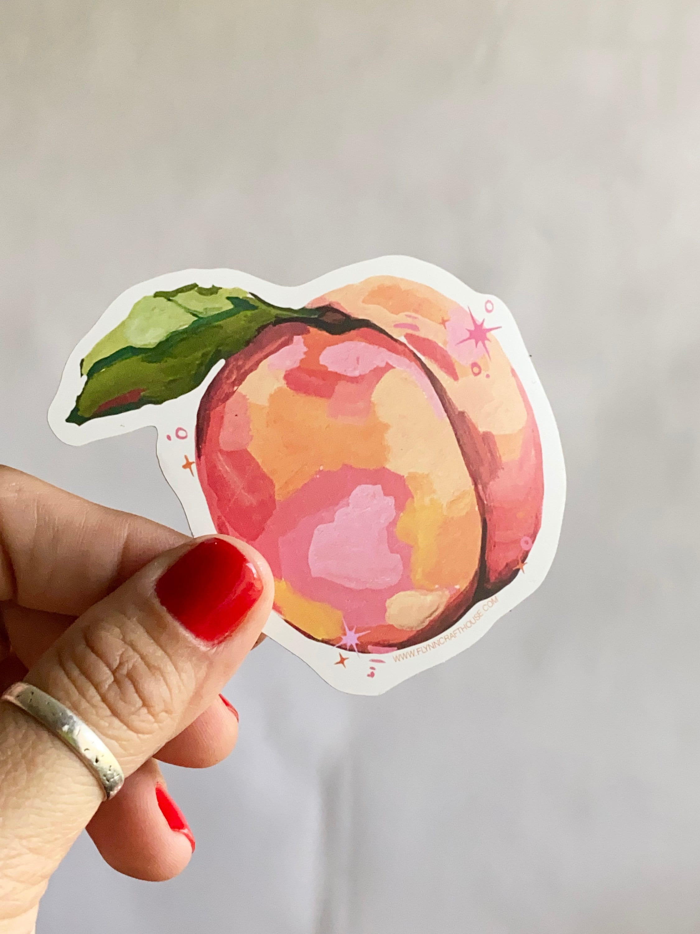 Stickers Craft Supplies & Tools Waterproof Vinyl Peach Sticker etna.com.pe