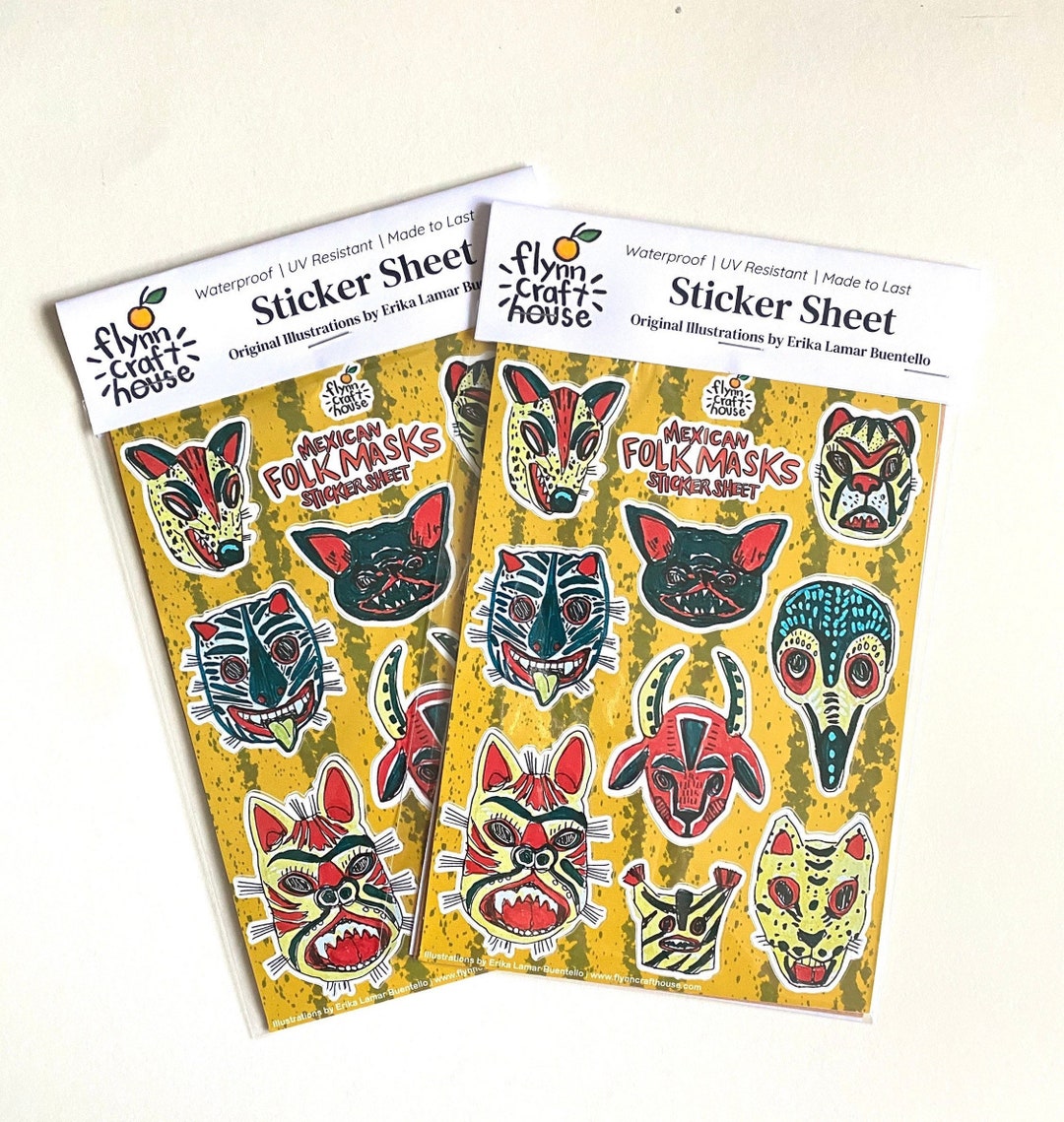 Mexican Folk Masks | Sticker Sheet | Waterproof Weatherproof | Latinx ...