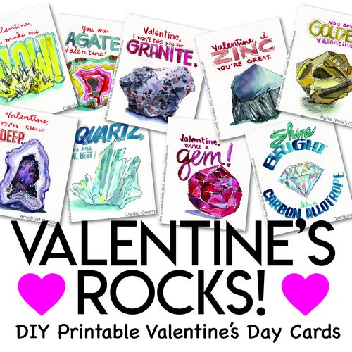 Geology Lovers Nerdy Valentines Cards Digital Download for - Etsy