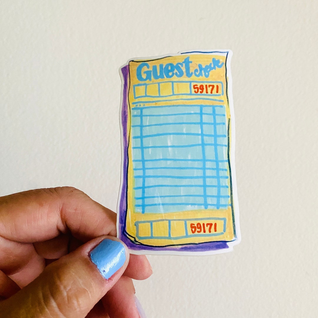 Guest Check Icon | Vinyl Sticker Decal | Waterproof Weatherproof ...