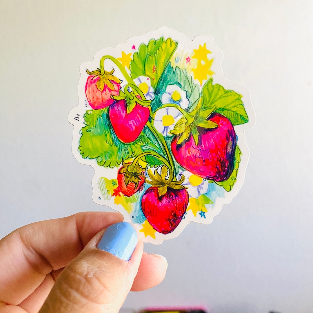 Summer Strawberries Vinyl Sticker Decal Waterproof Weatherproof Vintage ...