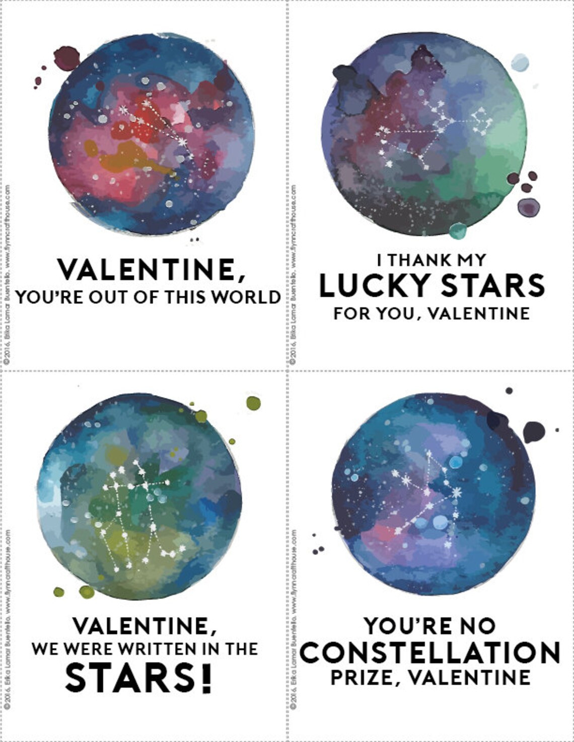 Astronomy Space Valentines Printable Cards Digital Download | Etsy