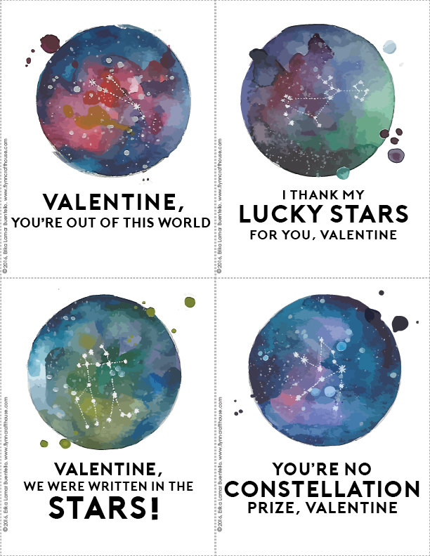 Astronomy Space Valentines Printable Cards Digital Download - Etsy